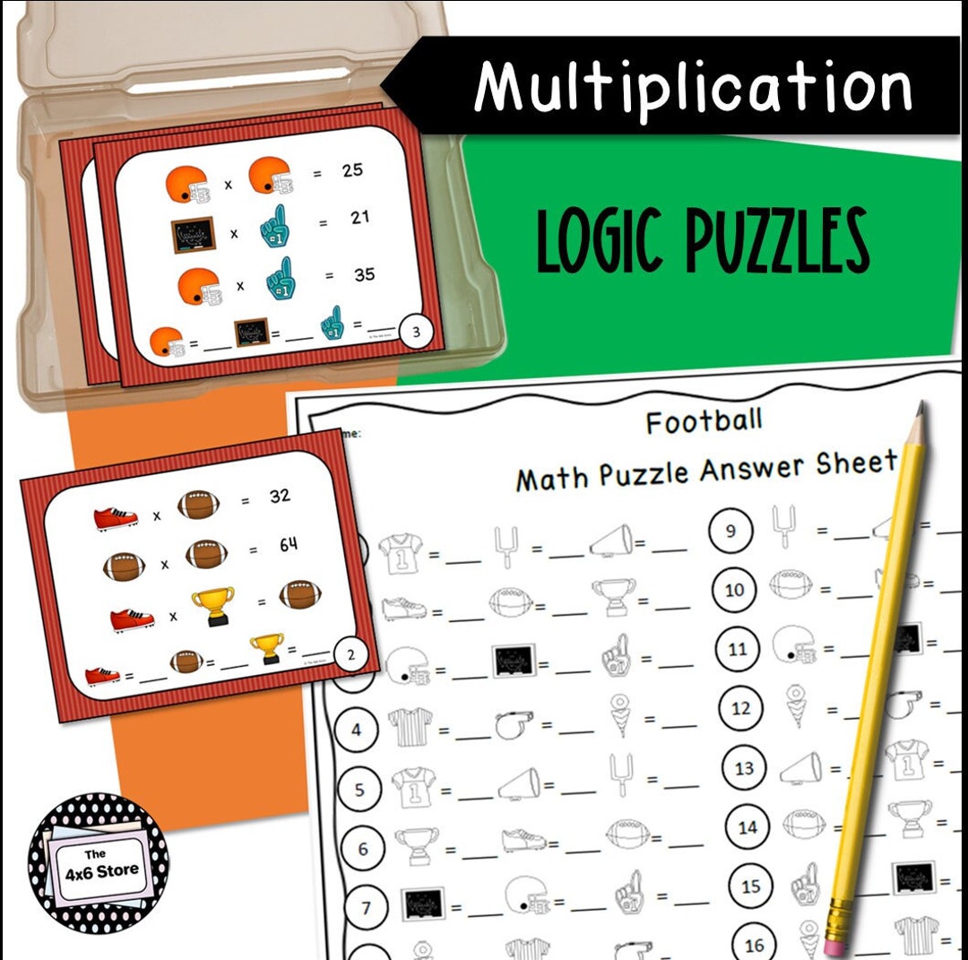Football Multiplication Logic Puzzle Brain Teaser Enrichment Activity ...