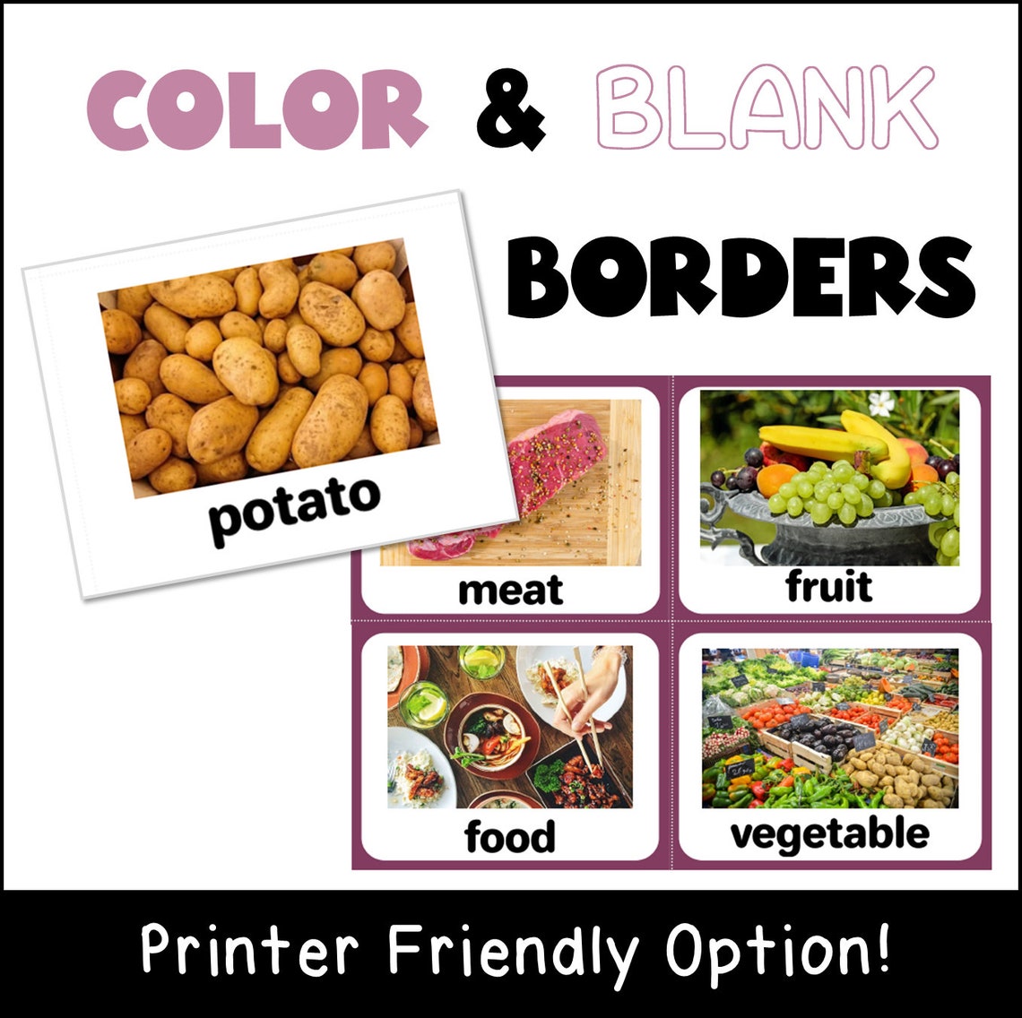 Food Vocabulary Real Photo Flashcards for ESL and Speech digital - Etsy