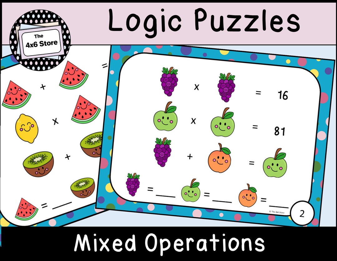 Digital: Fruit Emoji Math Logic Puzzle Enrichment Activity - Etsy