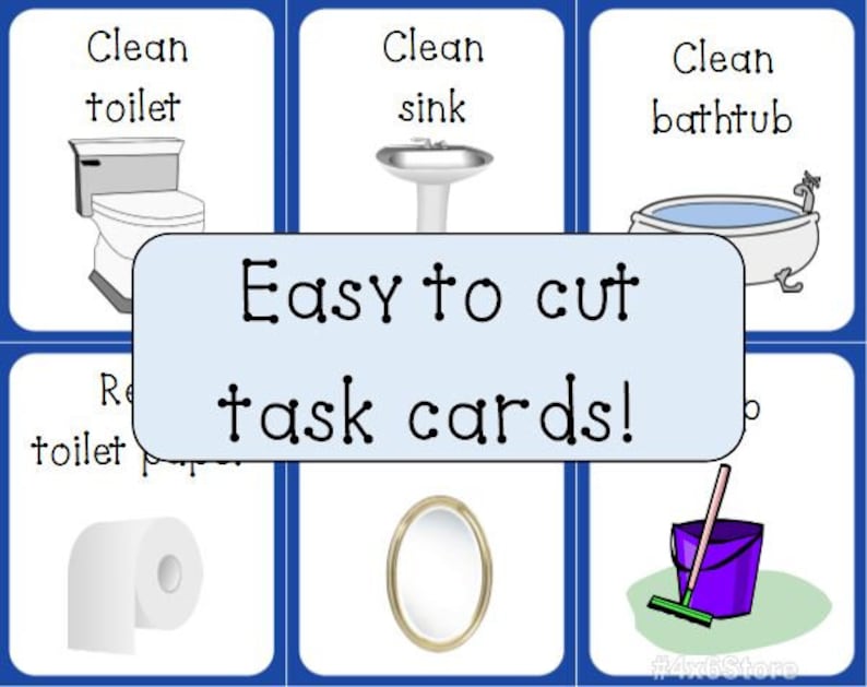 Picture Cleaning Charts and Task Cards for Kids *digital* - Etsy