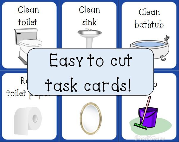Picture Cleaning Charts and Task Cards for Kids *digital* - Etsy