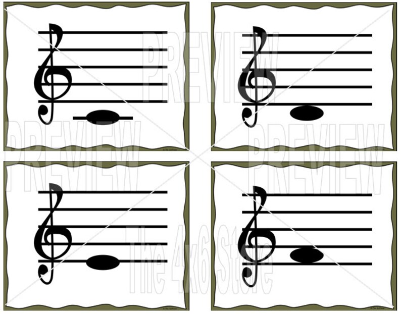 Digital: Treble Clef Music Note Name Matching Game and Flash - Etsy