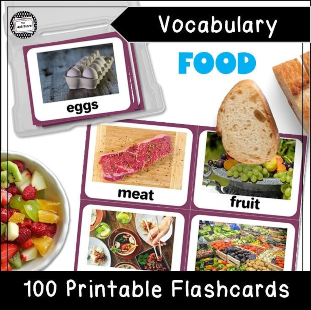 Food Vocabulary Real Photo Flashcards for ESL and Speech *digital* - Etsy