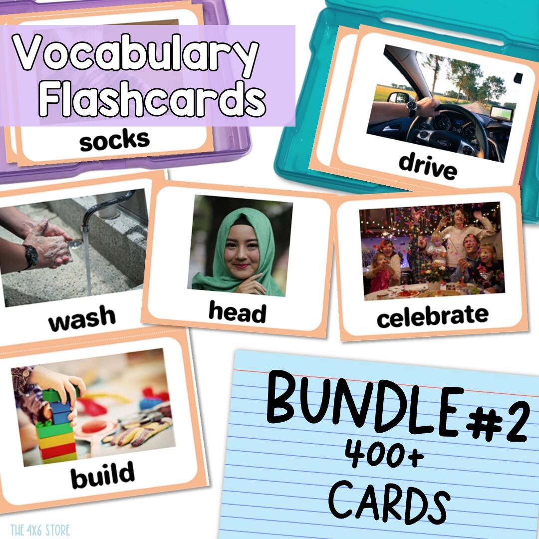 Vocabulary Flashcards With Real Pictures for ESL or Speech - Bundle 2 ...