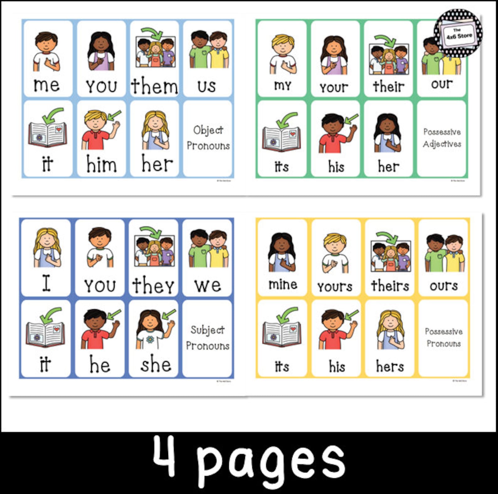 DIGITAL: Online ESL Pronoun and Possessive Adjective Reference Charts ...