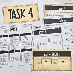 Notes on the Treble Clef Music Class Escape Room Low to No Prep ...