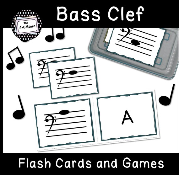 Digital: Bass Clef Music Note Name Matching Game and Flash - Etsy