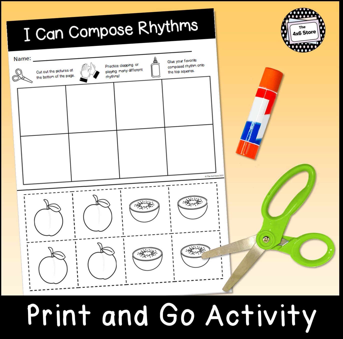 Pre Rhythm (iconic Notation) Cards & Composition Activity : Fruit - Etsy