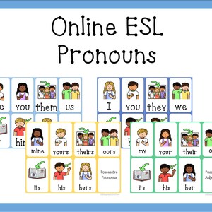 DIGITAL: Online ESL Pronoun and Possessive Adjective Reference - Etsy ...