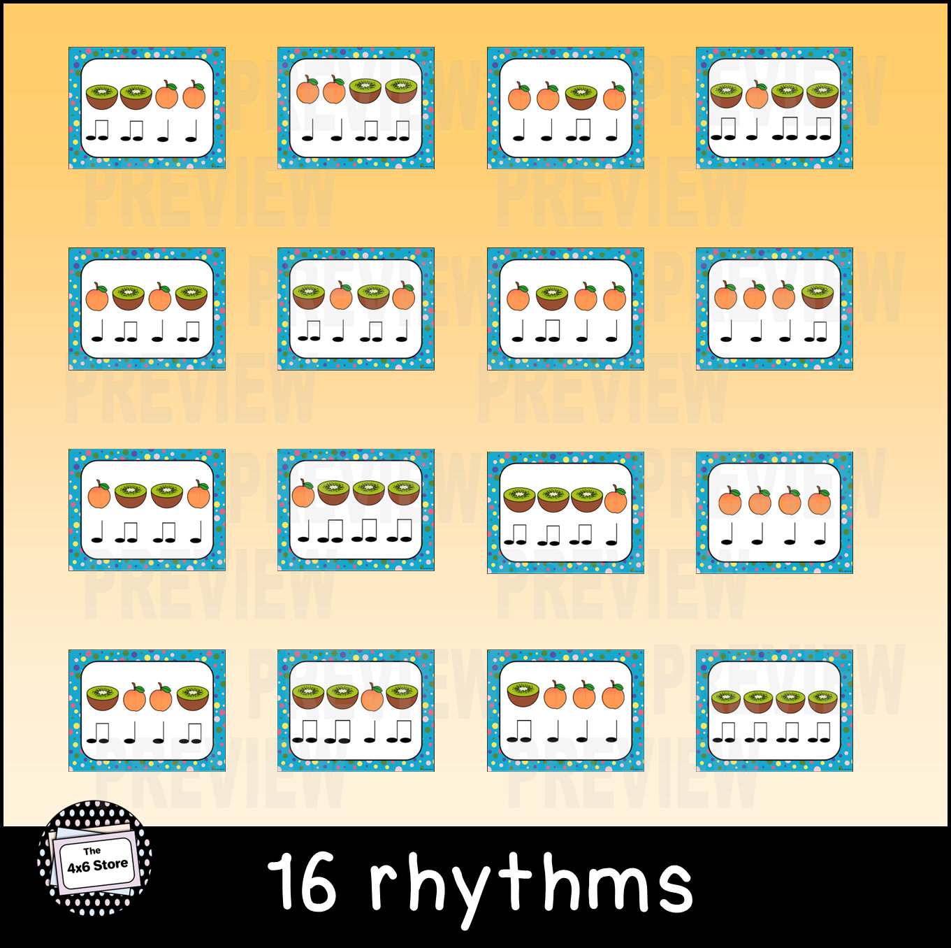 Pre Rhythm (iconic Notation) Cards & Composition Activity : Fruit - Etsy
