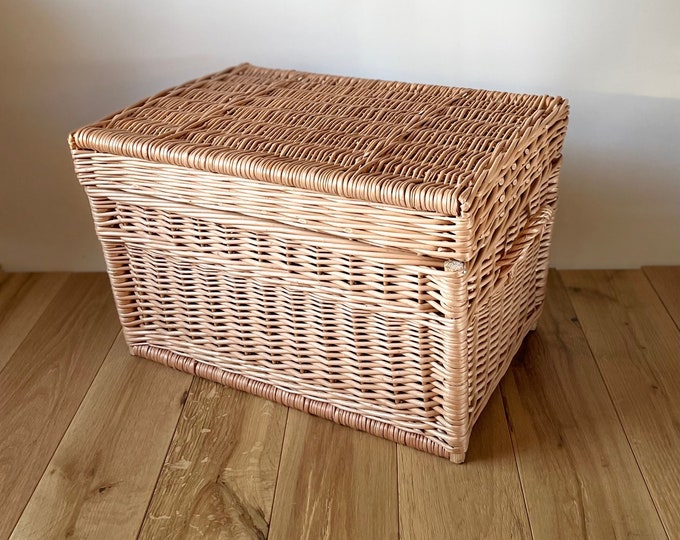 Wicker Chest Wicker Trunk Storage Basket With Lid - Etsy
