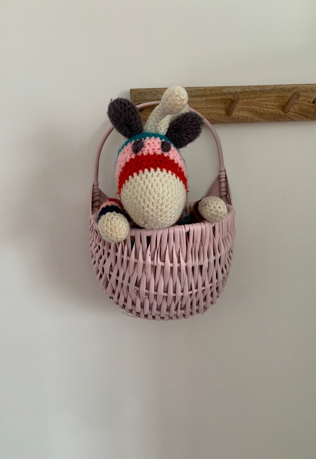 LIGHT PINK Wall Hanging Basket for Accessories Kids Room Kids Decor ...