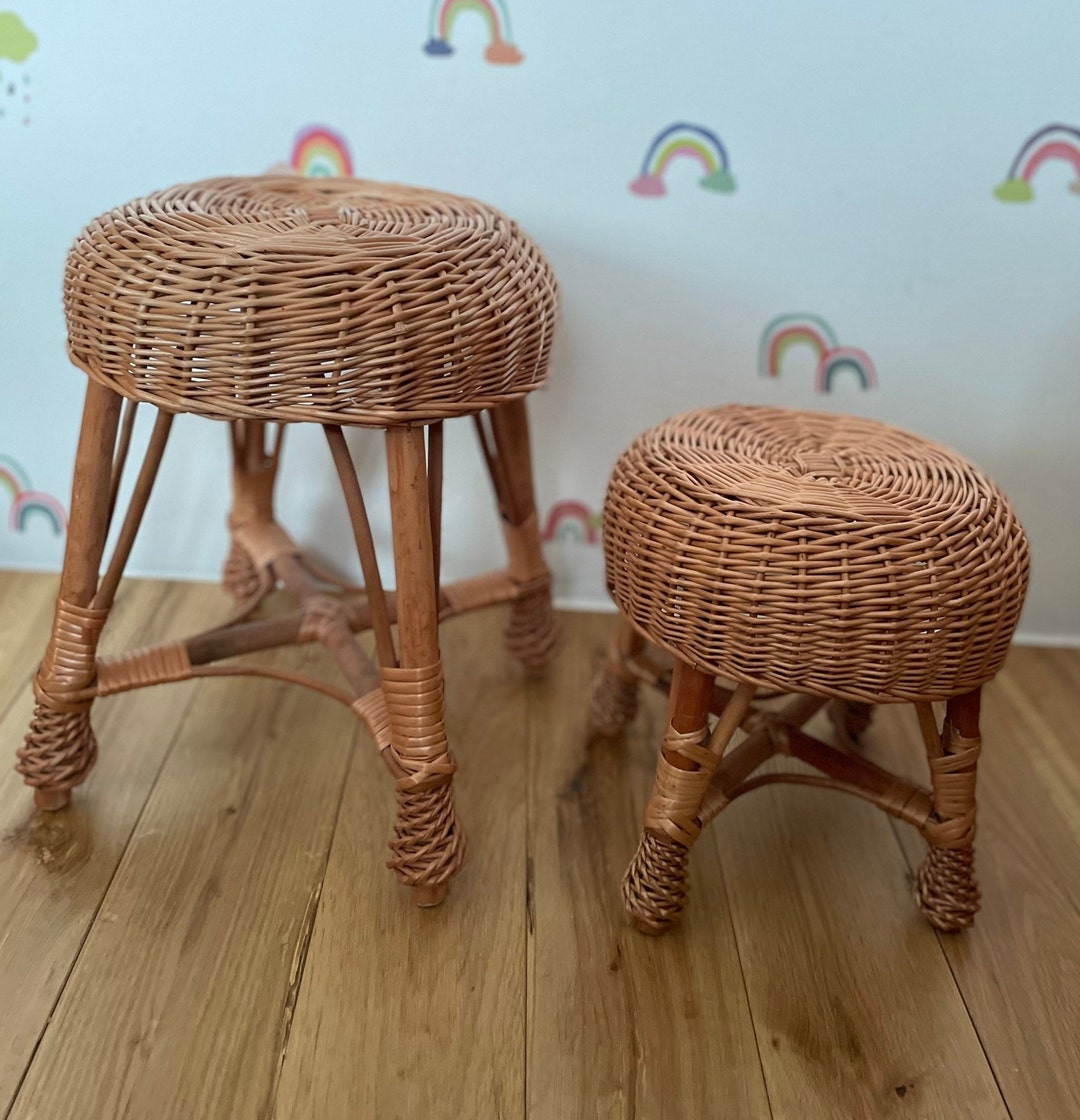 Wicker Stool, Rattan Stool, Kids Chair, Baby Chair, Kids Wicker Chair ...