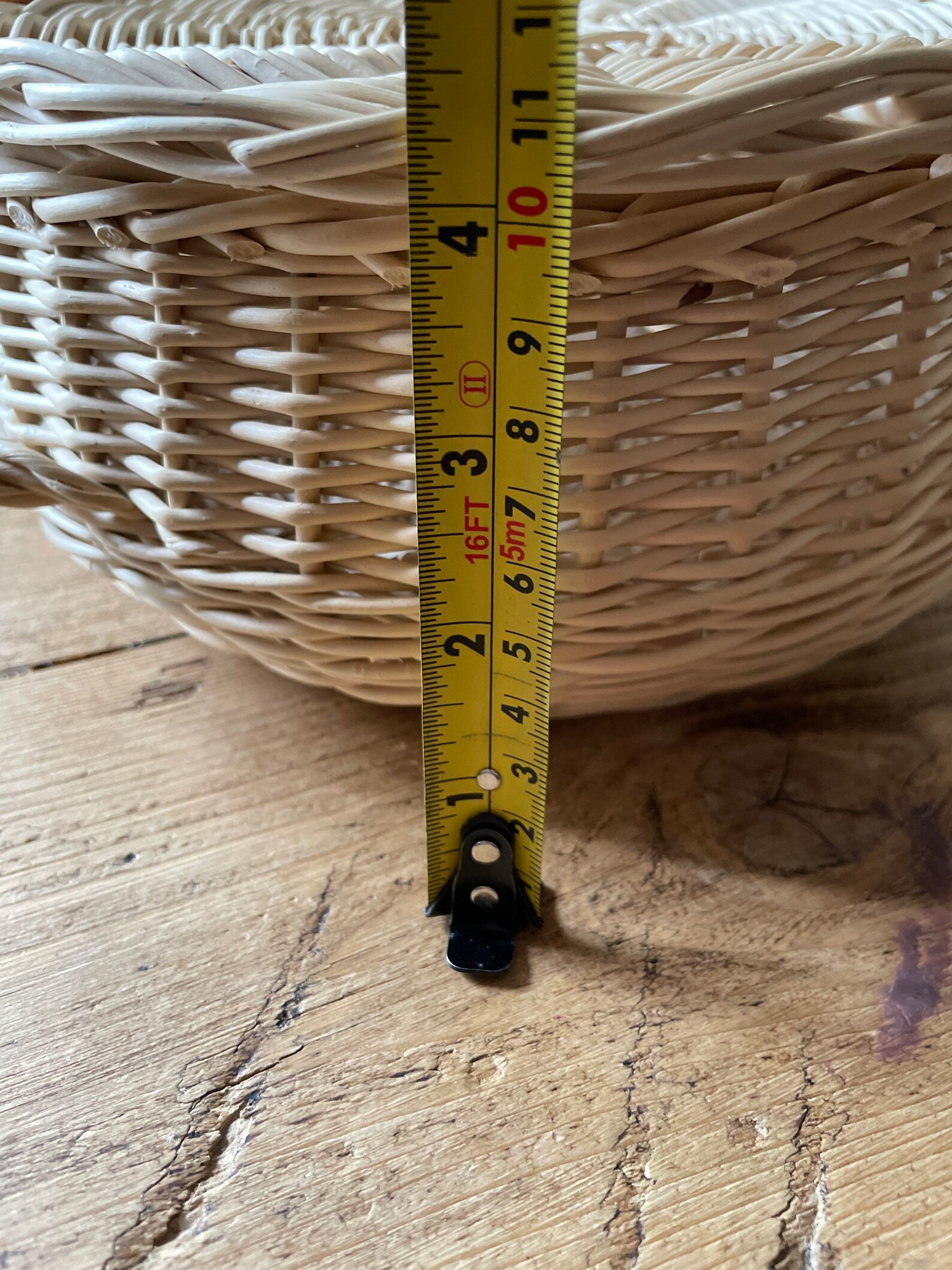 CREAM BLEACHED Wicker Rattan Round Storage Basket , Basket With Lid ...