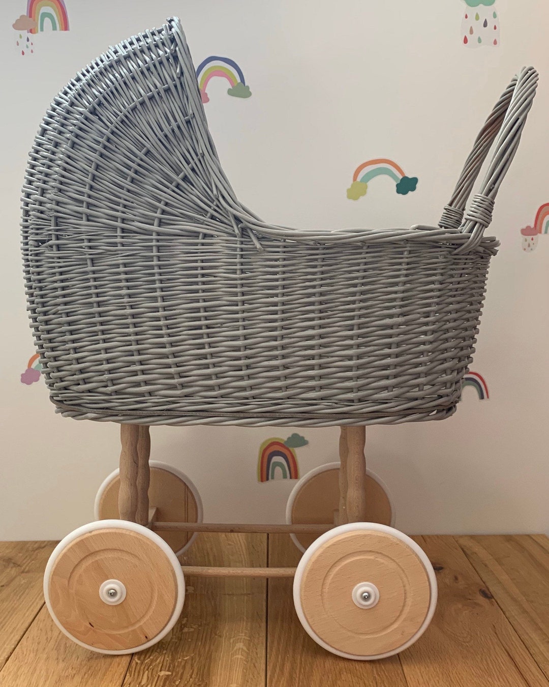 Tall WICKER PRAM Doll Pram Wicker Doll Pram UK baby Doll Pram Pram Toy ...
