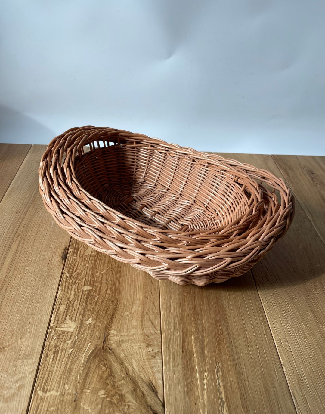 Set of 3 Wicker Trays, Wicker Bread Baskets, Wicker Fruit Bowls - Etsy