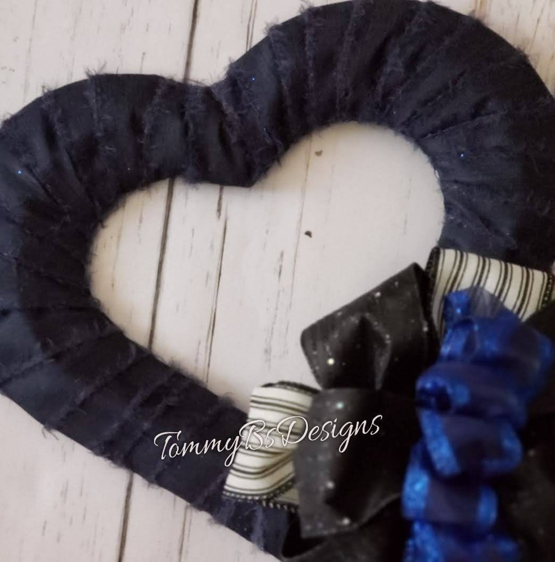 Blue Line Wreath; Back the Blue Wreath; Double Heart Wreath; Heart ...