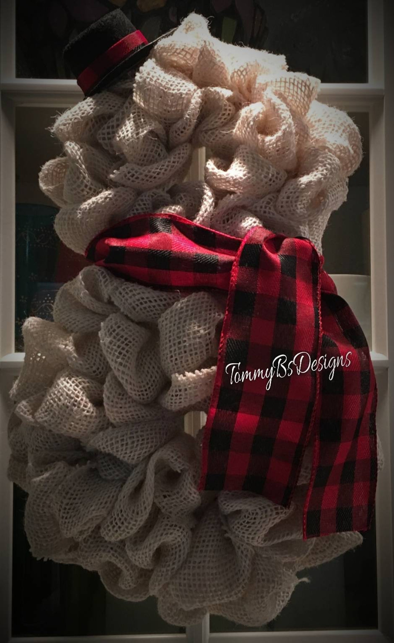 Mini Snowman Wreath; Burlap Snowman Wreath; Christmas Snowman; Holiday ...