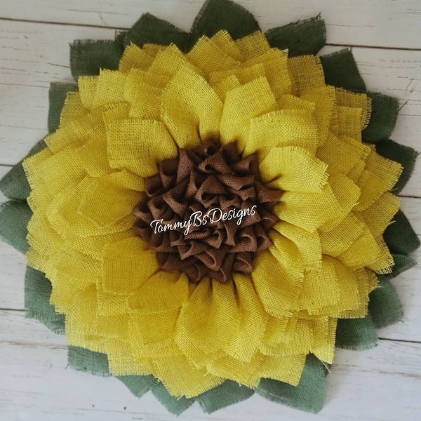 Burlap Sunflower - Etsy