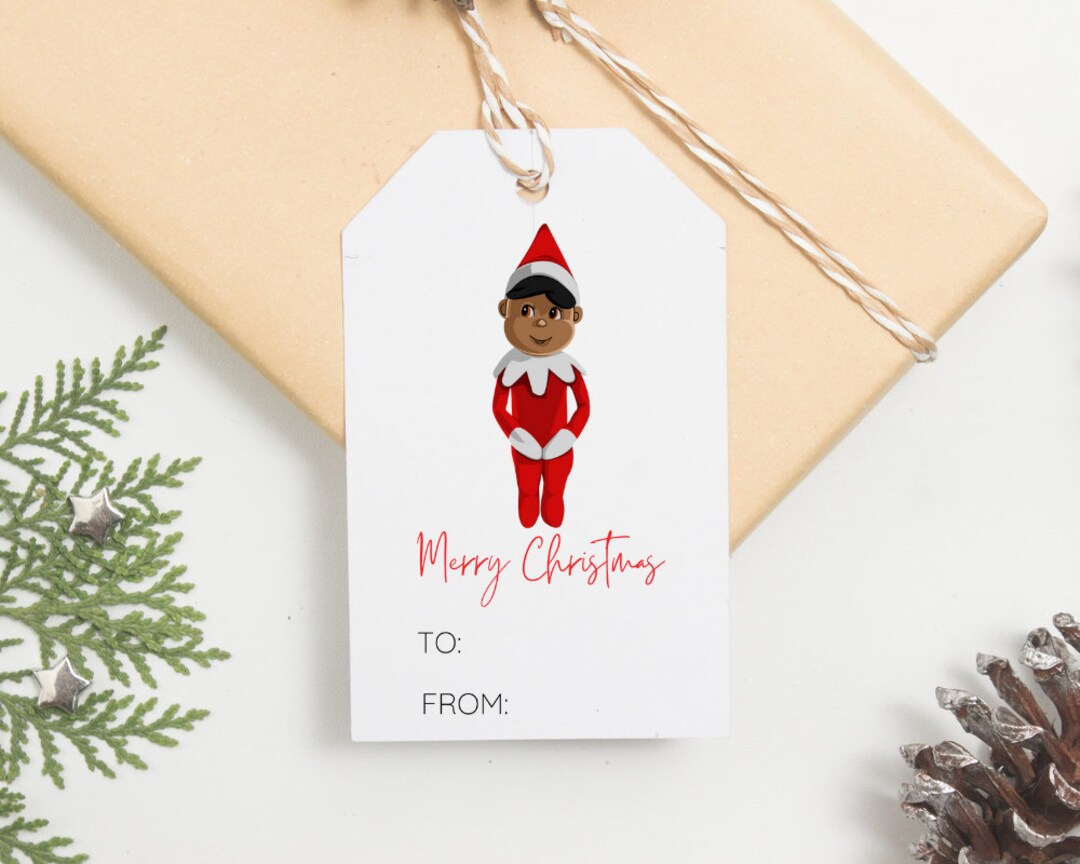 Black Elf / Elf on A Shelf / Printable Gift Tags / Christmas Elf Tags ...
