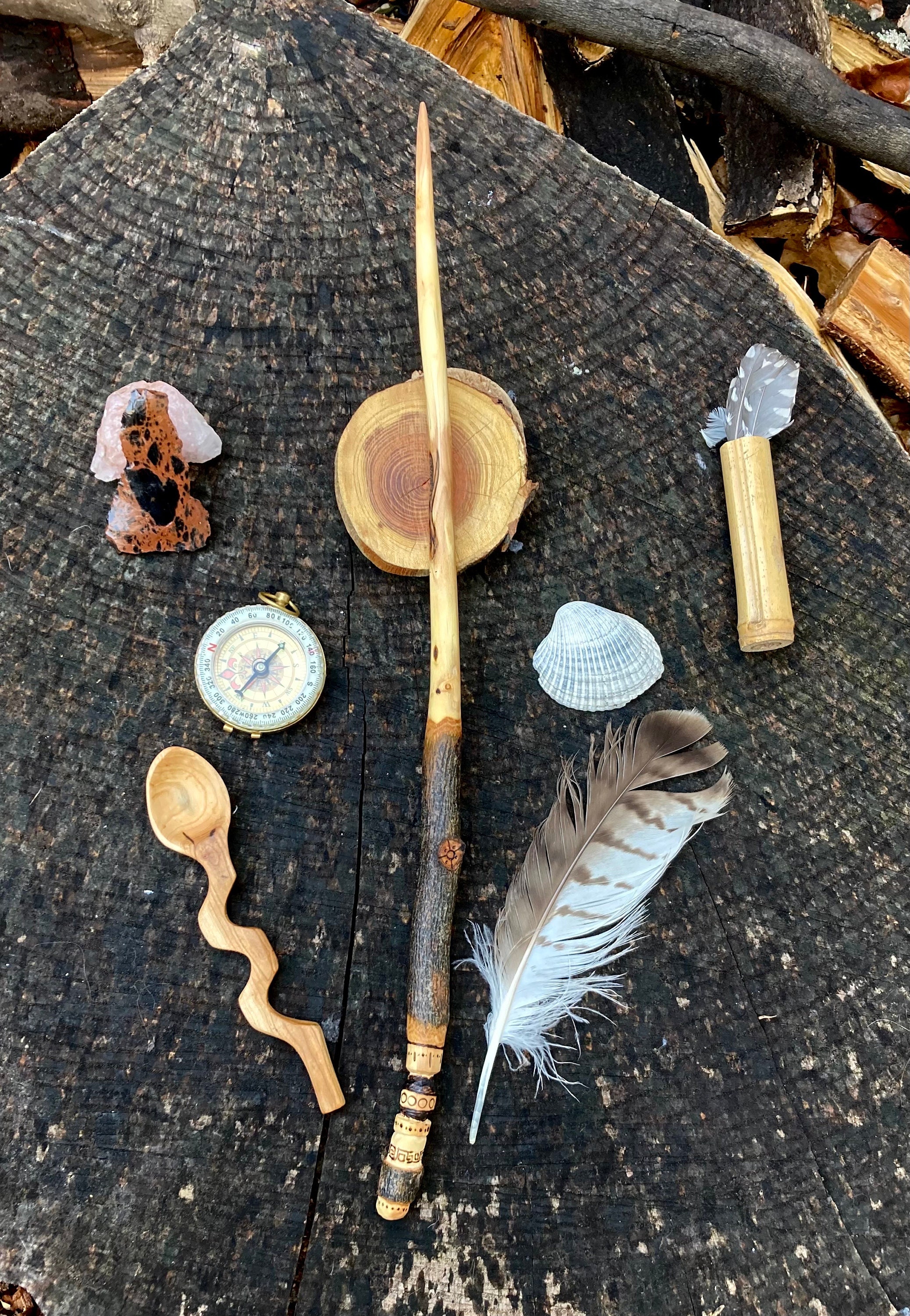 Hand Carved Hawthorn Wood Magic Wand - Etsy