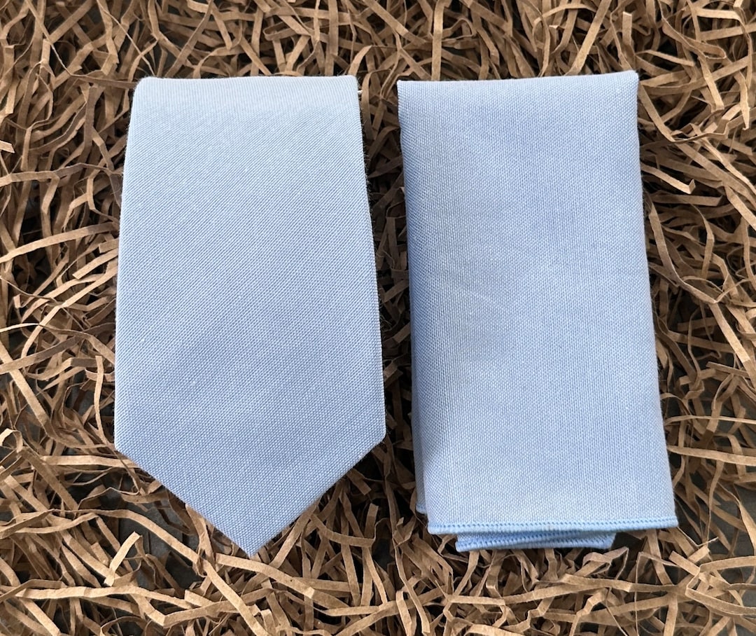 The Periwinkle | Pastel Blue Tie | Tie & Pocket Sq Set | Wedding Tie ...