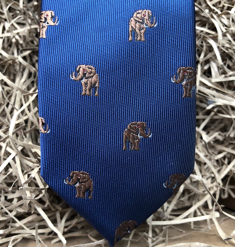 The Elephant: Blue Mens Tie With Elephant Design Mens Ties - Etsy