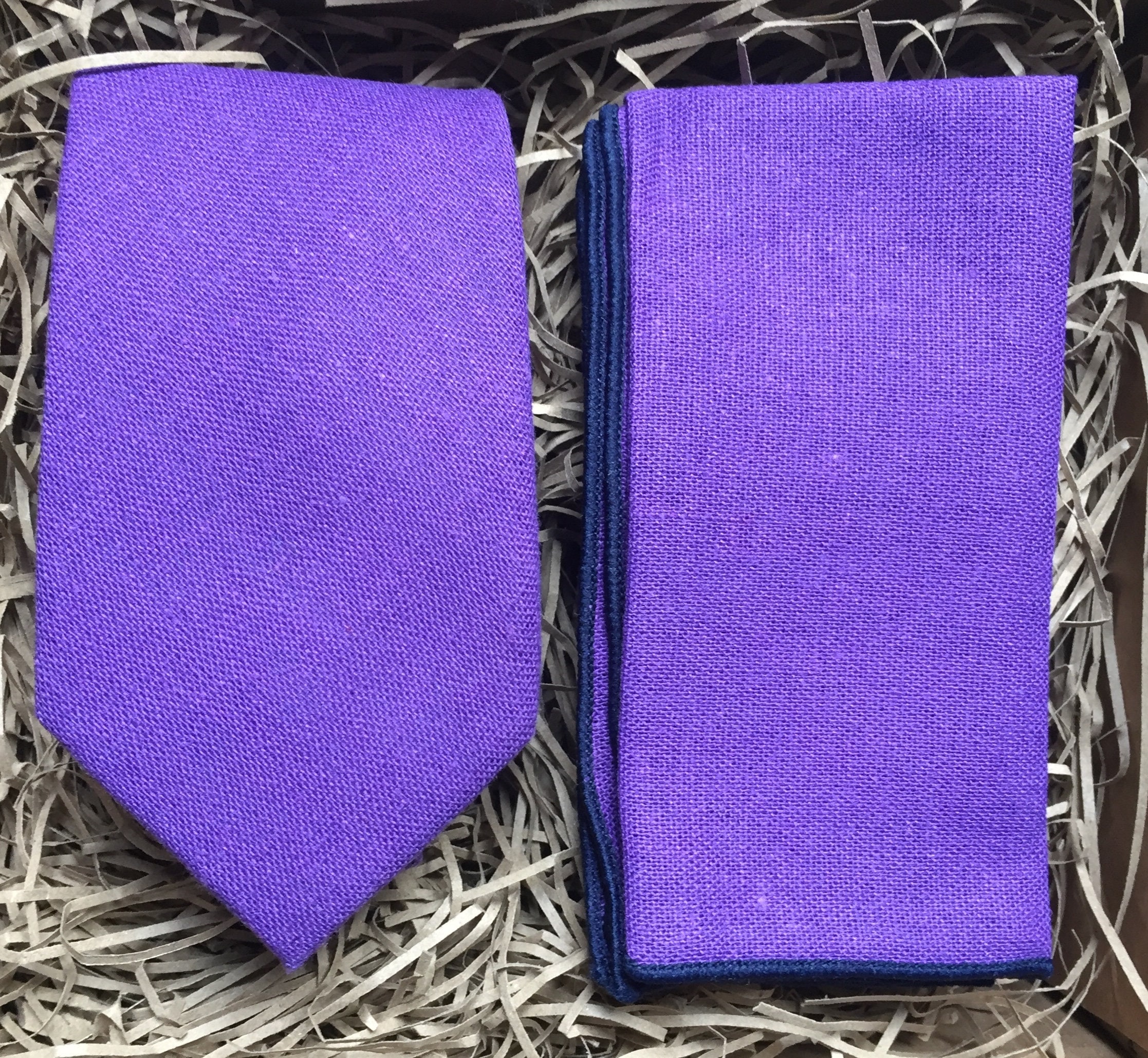The Periwinkle: Cadbury's Purple Necktie Pocket Square | Etsy