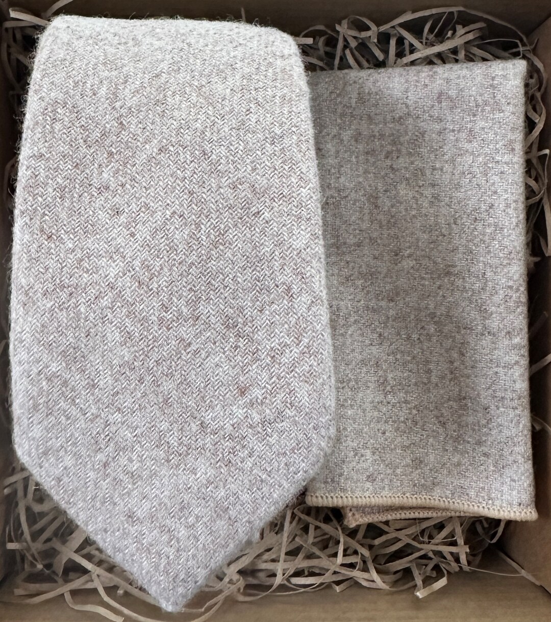 The Dill Cream Wool Tie and Pocket Handkerchief Set: Cream Tie, Wedding ...