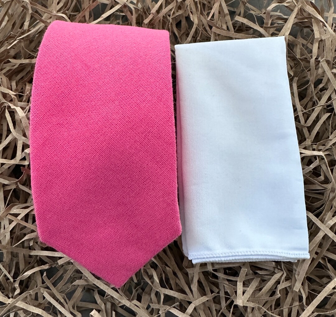 The Fuchsia and Comte: Fuchsia Pink Men's Tie, White Pocket Square ...