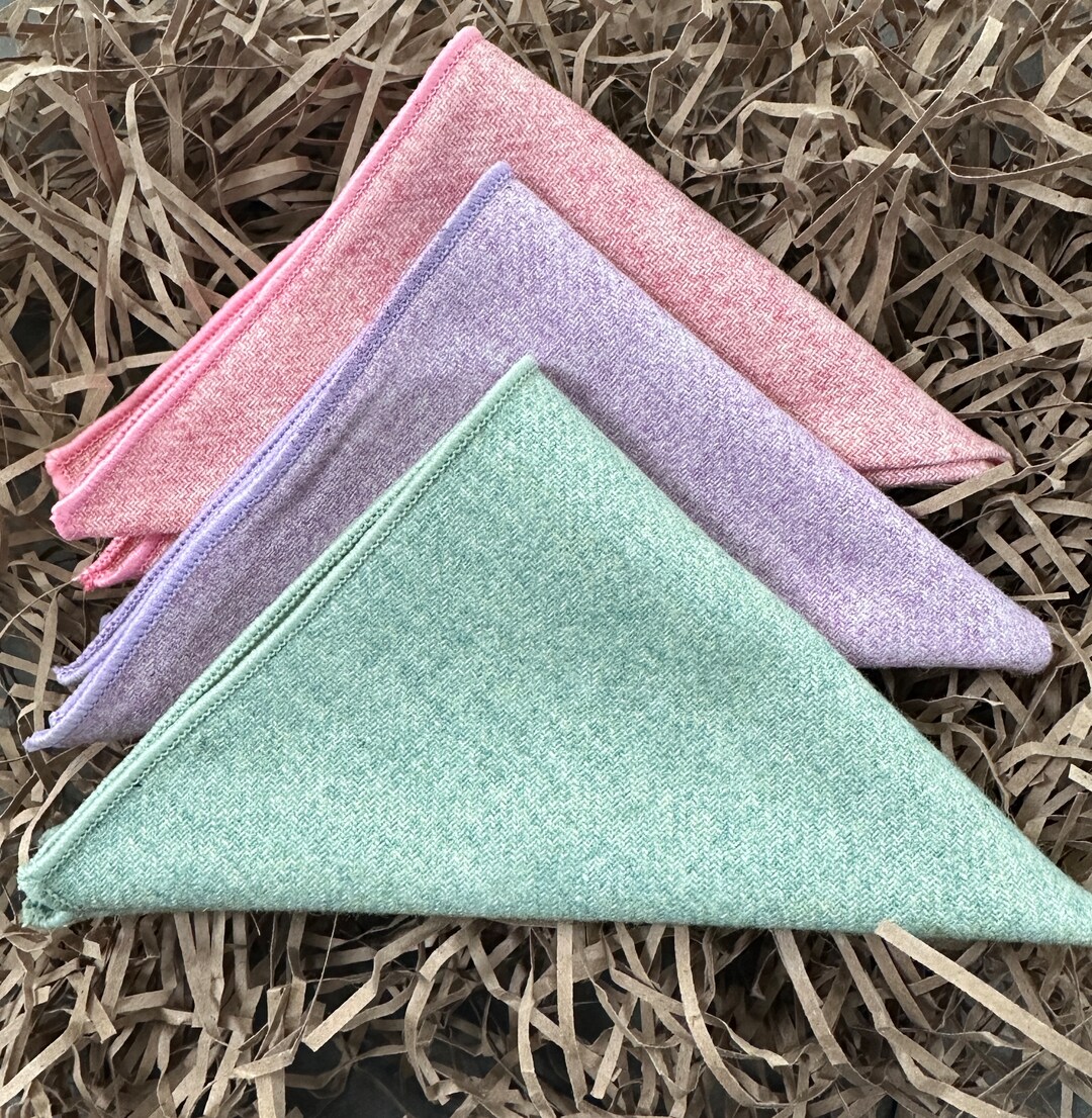 The Pastel Pocket Square Set, Men’s Handkerchiefs, Unique Groomsmen ...