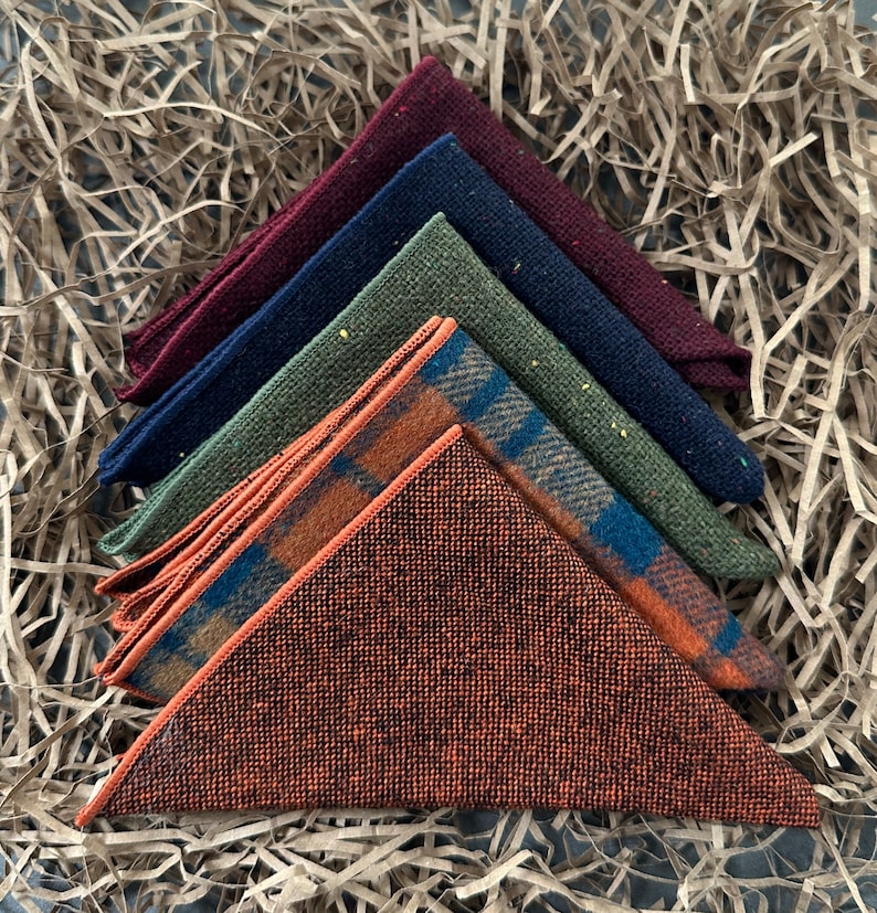 Duty Paid, No Tariff Payable - Wool Pocket Square Set: Flecked ...