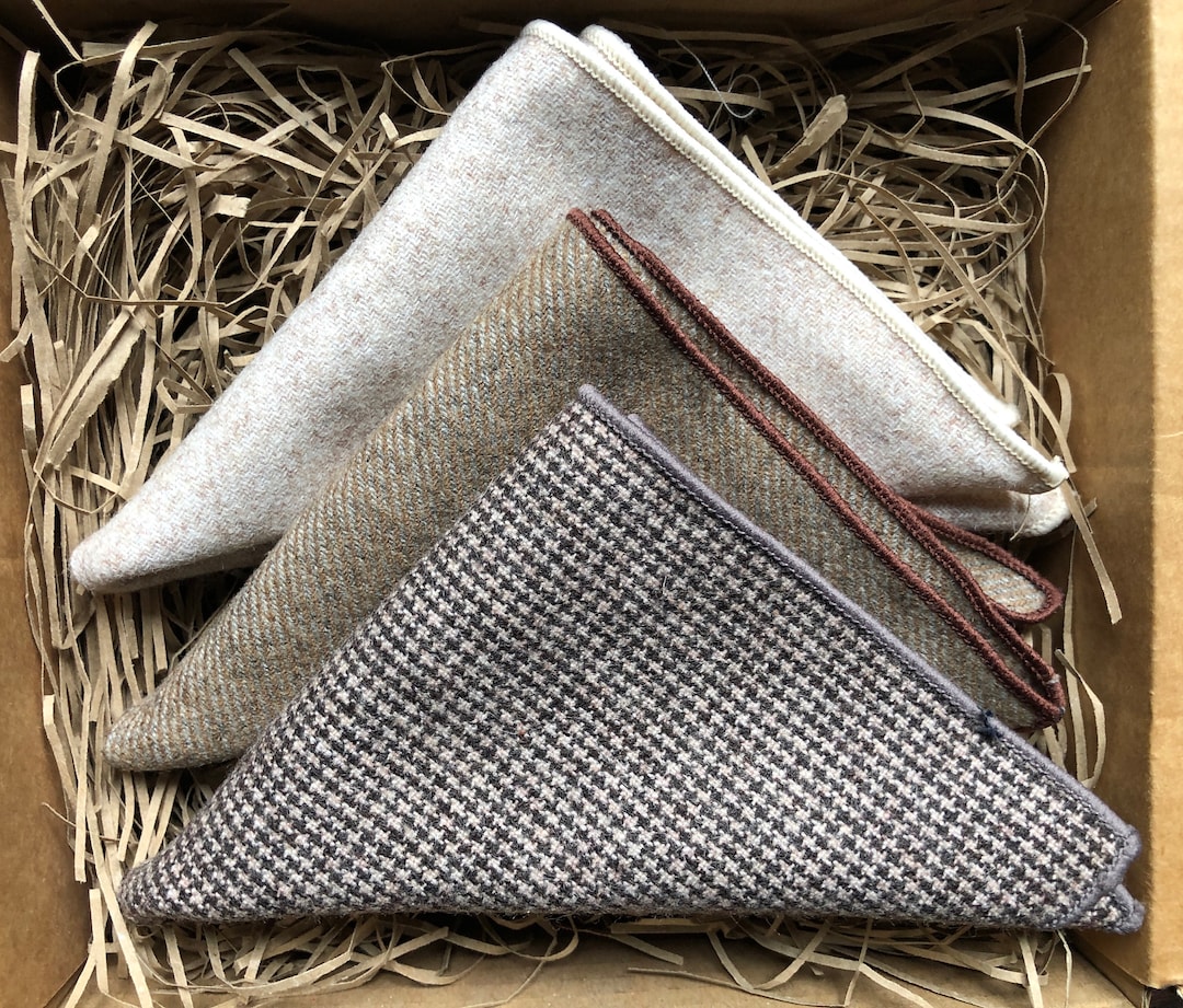 Personalised Gift Wrap Wool Pocket Square Set: Dill Babbington & Willow ...