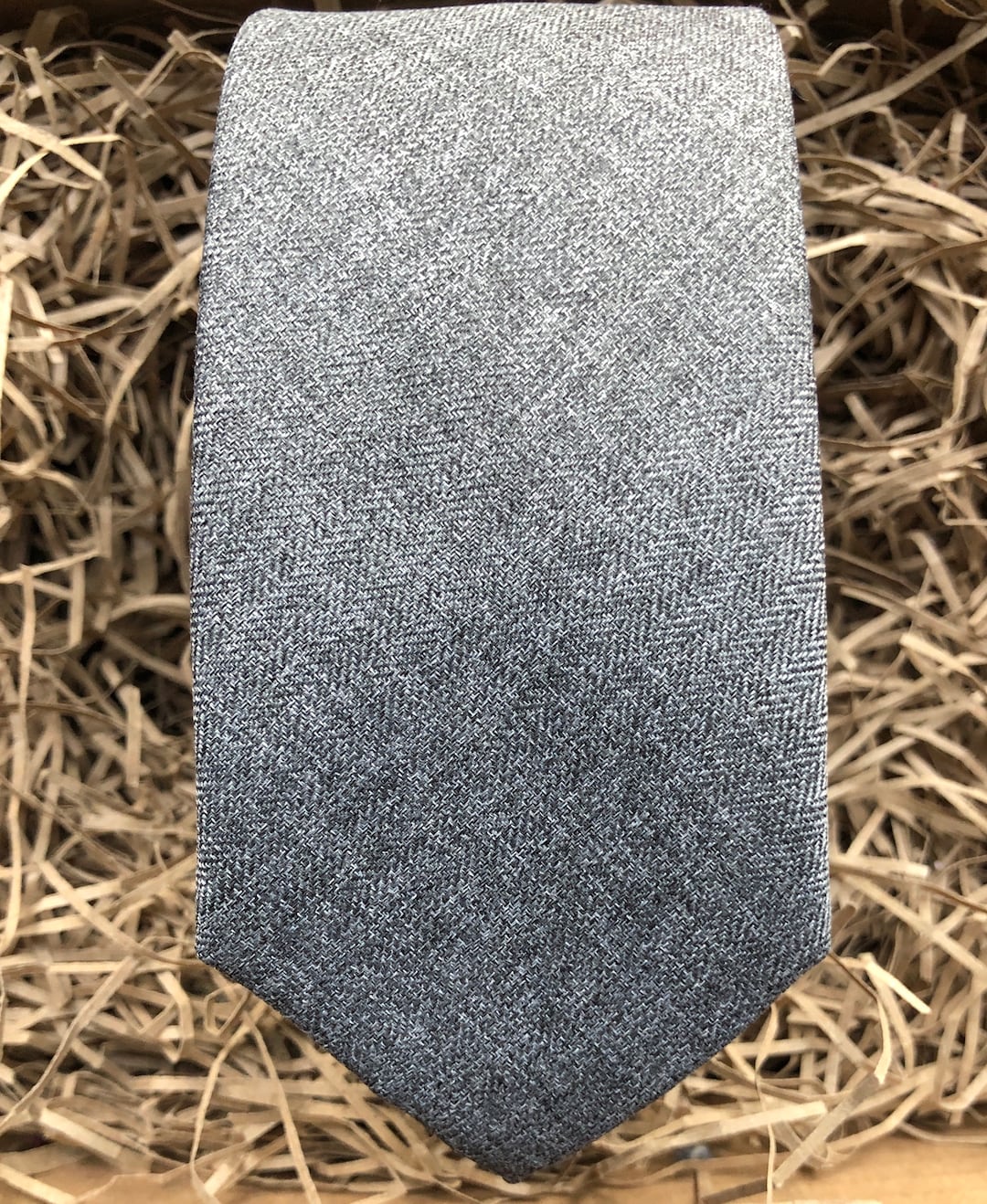 The Bellatrix: Mid-grey Cotton Men's Necktie - Etsy