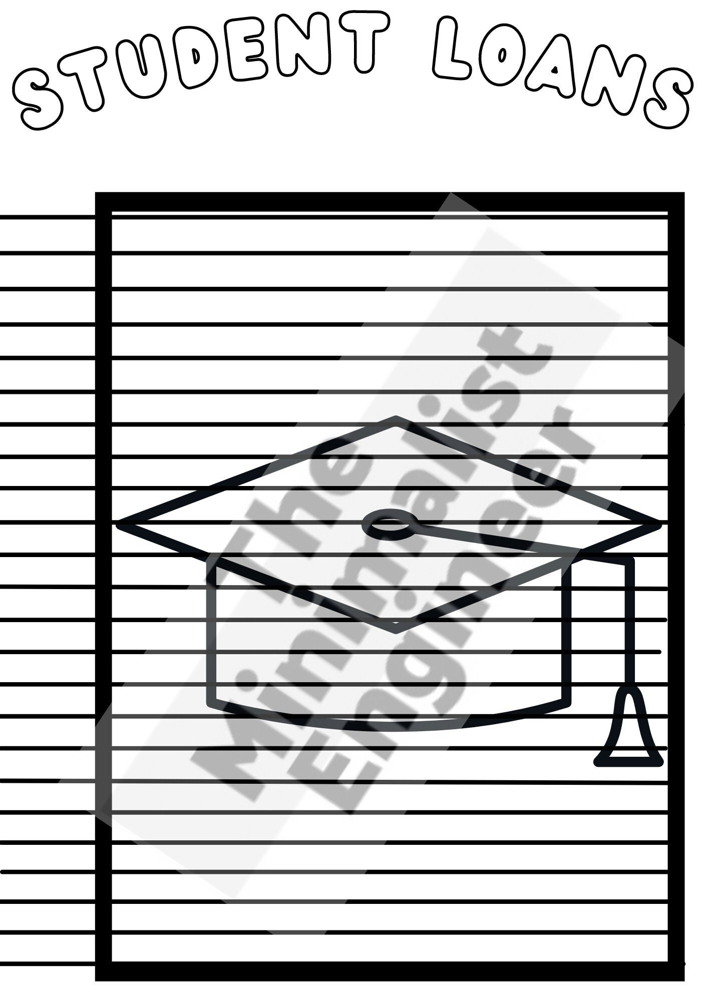 Student Loan Debt Free Coloring Chart | Etsy