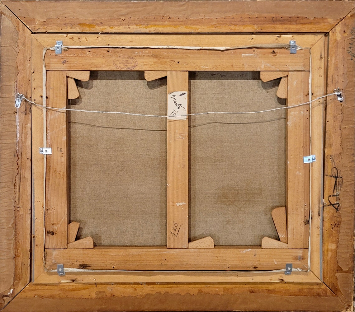 Jean Helleu -under a Blanket of Snow by the River-1950s French Oil ...