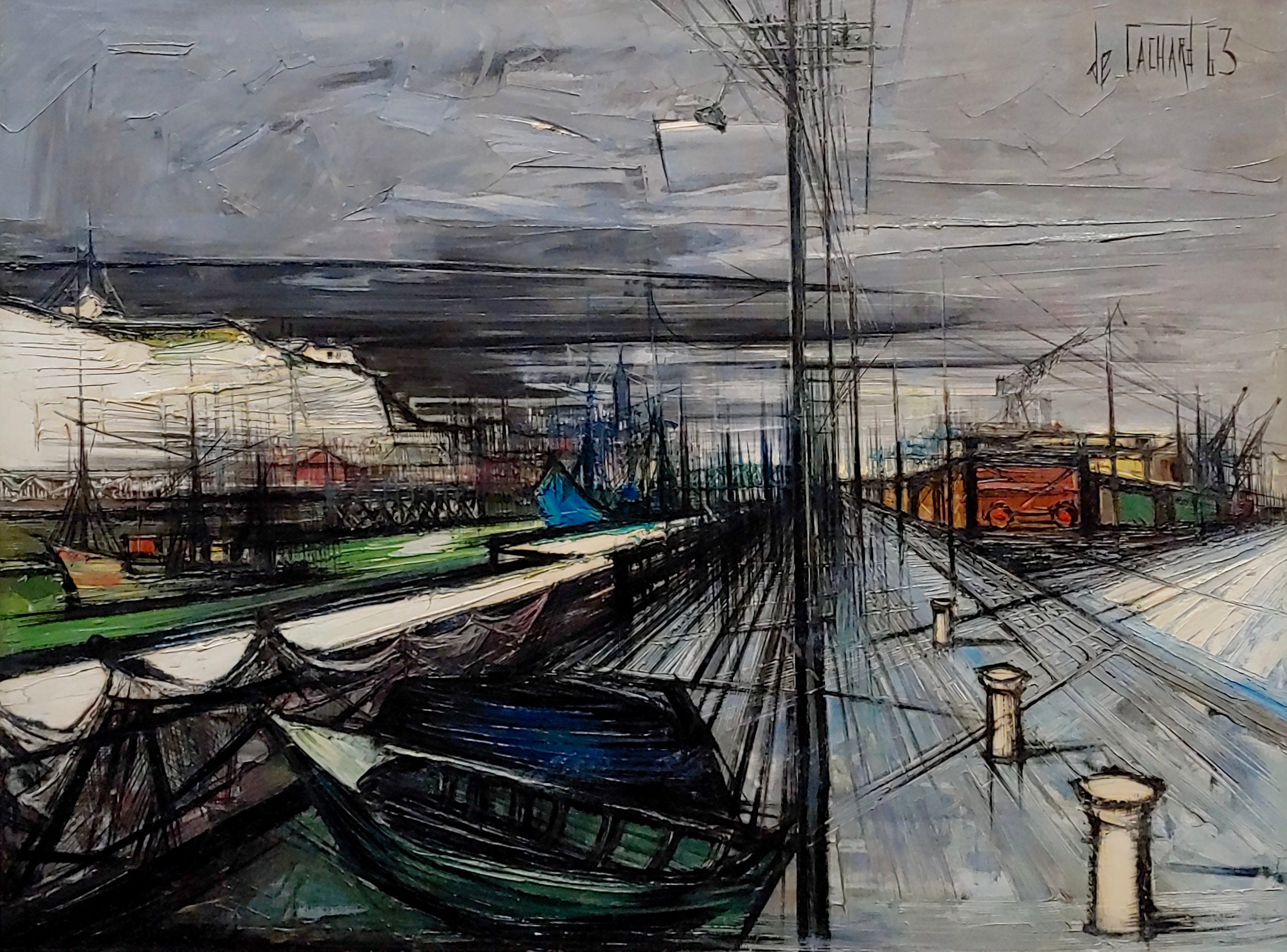 Regis De Bouvier De Cachard -surreal Port of Dieppe in Normandy- Oil ...