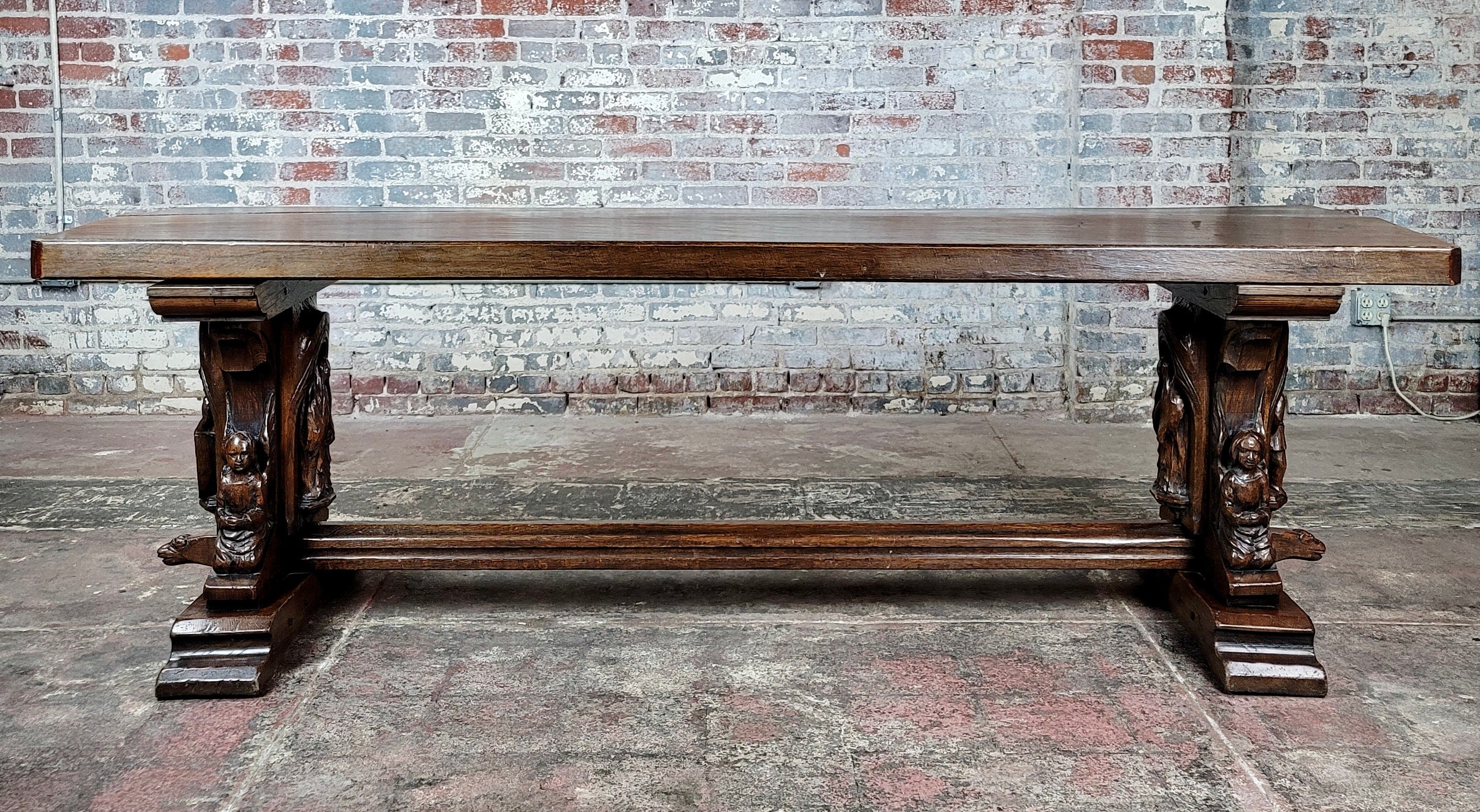 17th Century Carved Oak Figural Refectory Dining Table - Etsy
