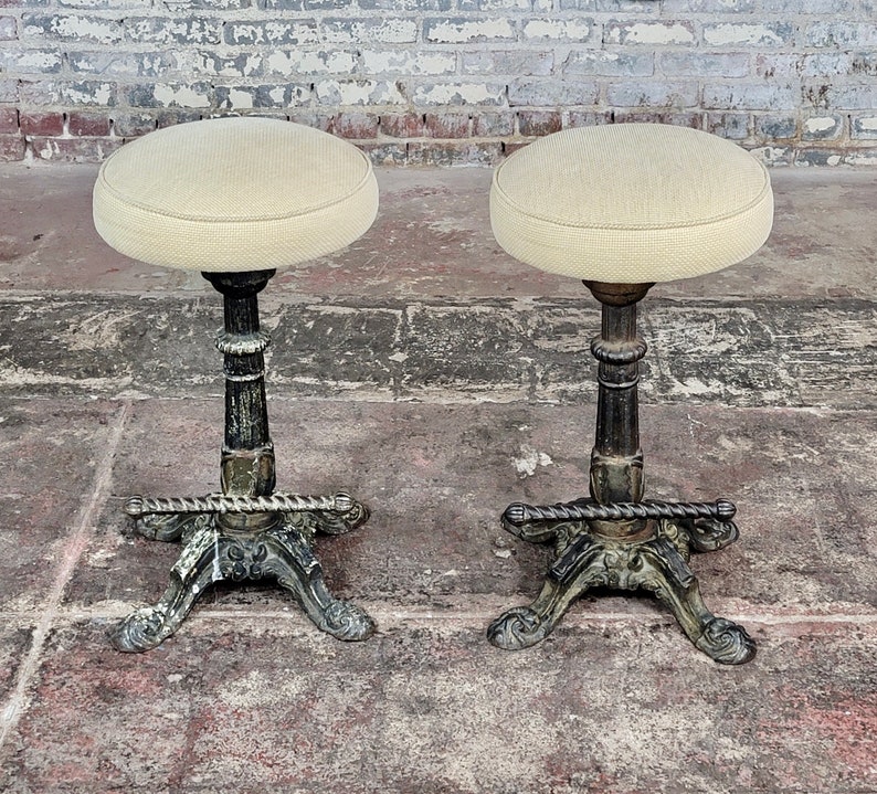 Antique 1920s Cast Iron Bar Stool - a Pair - Etsy