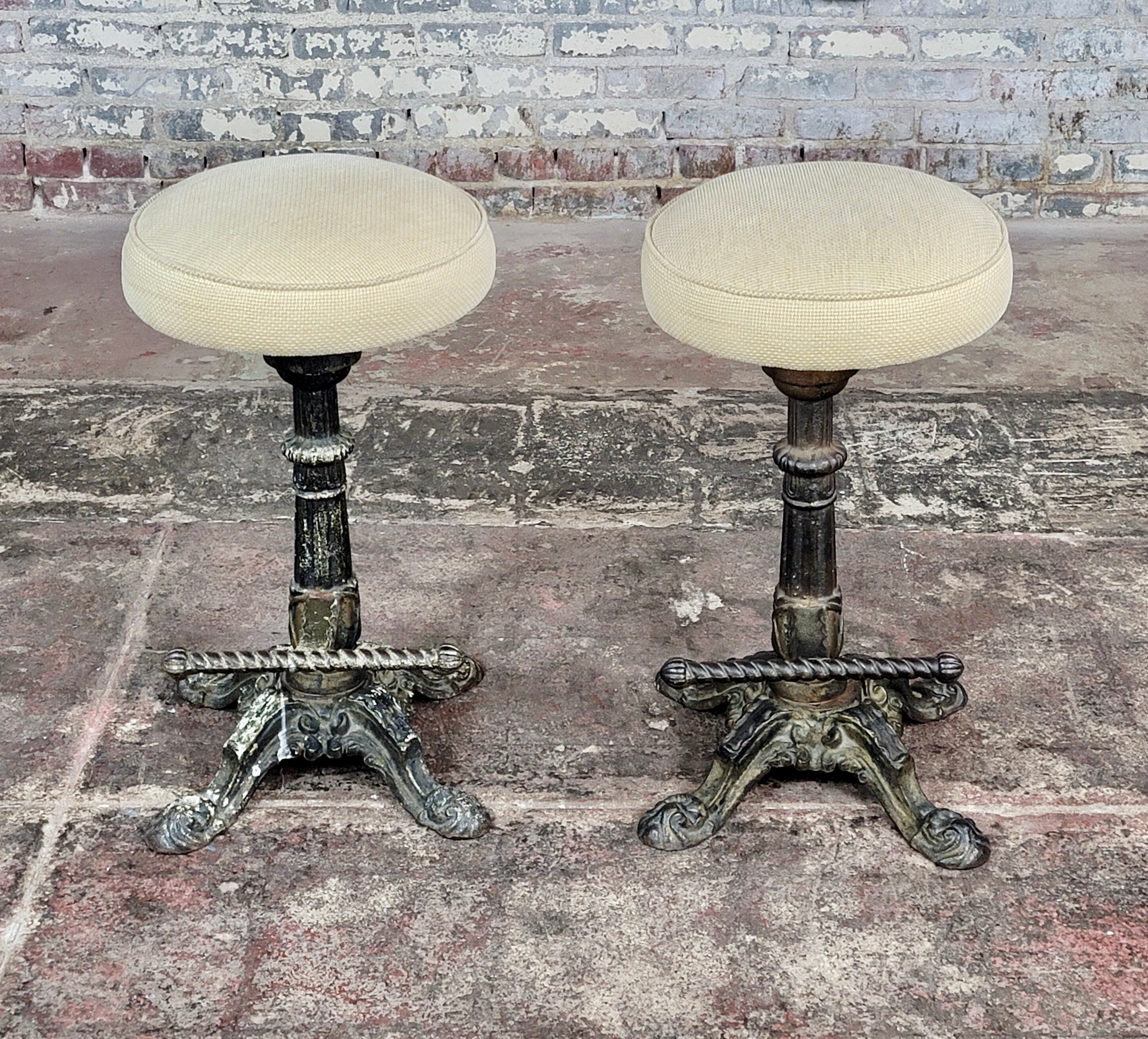 Antique 1920s Cast Iron Bar Stool a Pair - Etsy