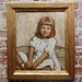 Elliot Torrey-1920s Portrait of a Young Girl Seated on the Floor-oil ...