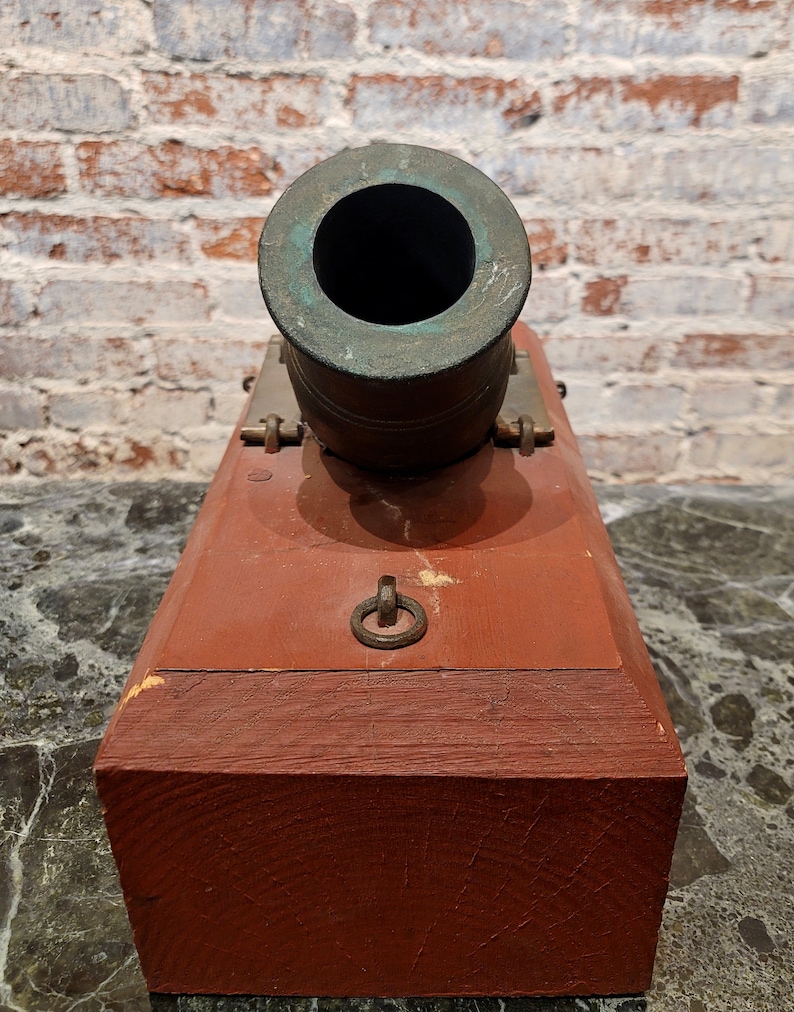 British Metal Mortar Cannon on Wooden Base - Etsy