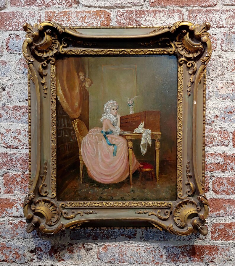 19th Century French Mistress Writing a Love Letter -oil Painting - Etsy