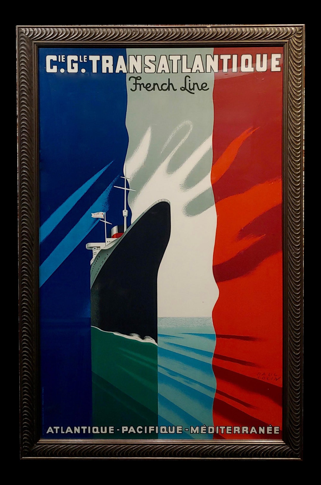 1950s French Line Transatlvintage Art Deco Poster by Paul Colin - Etsy
