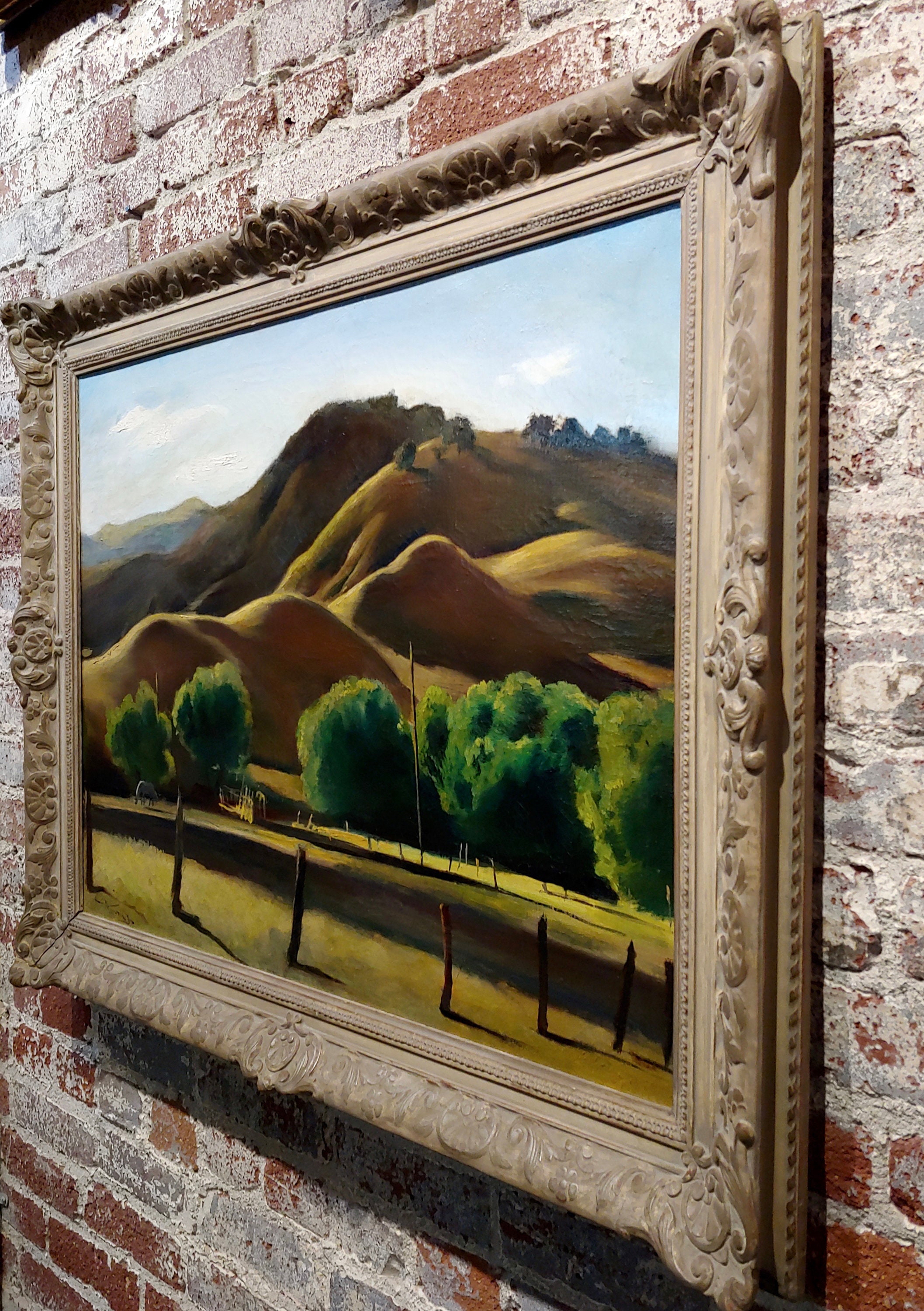 Emil Kosa Jr. 1930s Beautiful California Hills in a Farm Landscape-oil ...