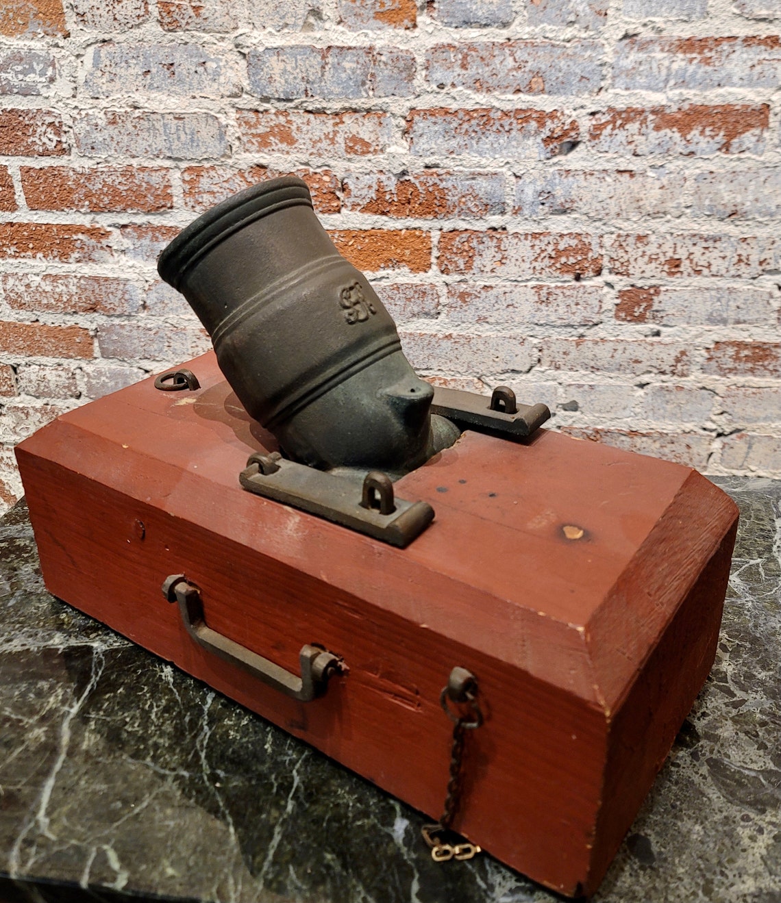 British Metal Mortar Cannon on Wooden Base - Etsy