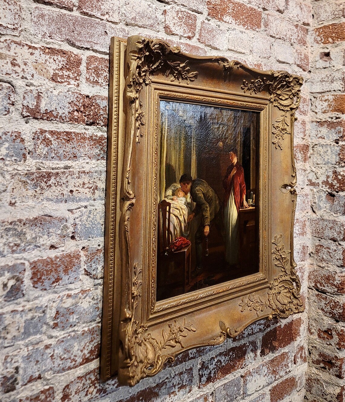 Alfred Dixon -the Miner's Goodbye-19th Century Victorian Oil Painting ...
