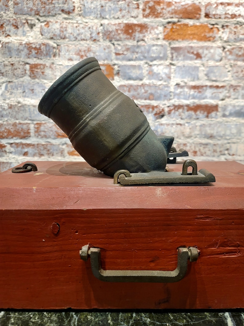 British Metal Mortar Cannon on Wooden Base - Etsy