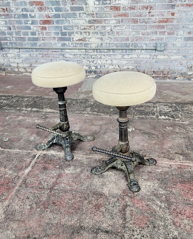 Antique 1920s Cast Iron Bar Stool - a Pair - Etsy