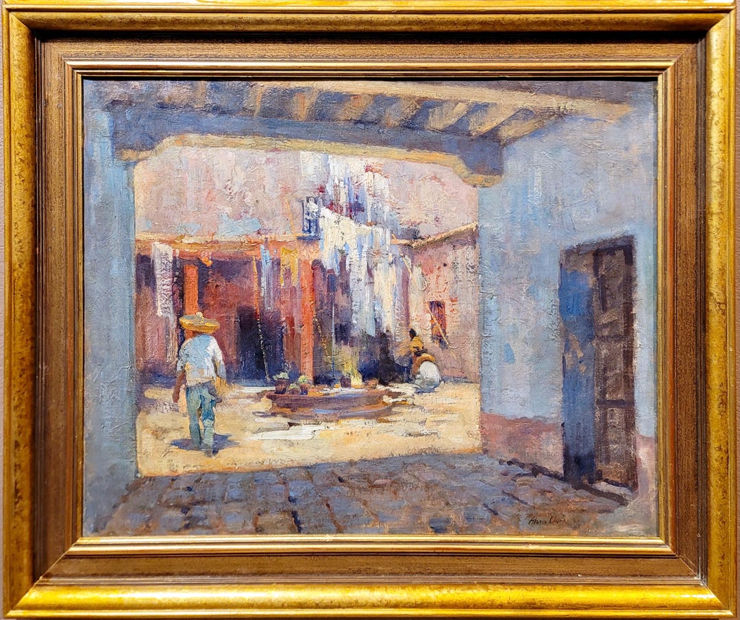 Alson Skinner Clark- Mexican Peons in a Hacienda Courtyard-oil Painting ...